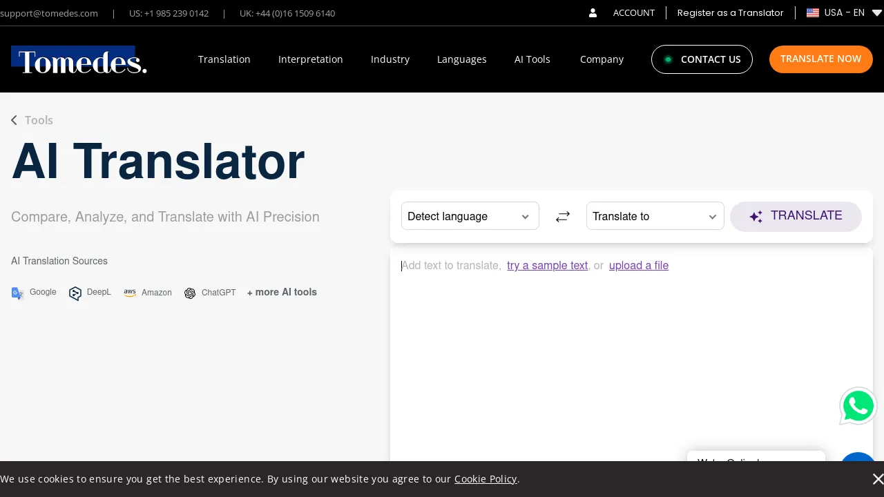 Tomedes AI Translator - BestofAI